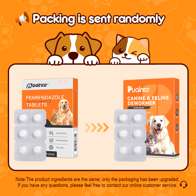 Puainta Pet Deworming Tablet for Worm Rid Anti Hookworm Whipworm ...