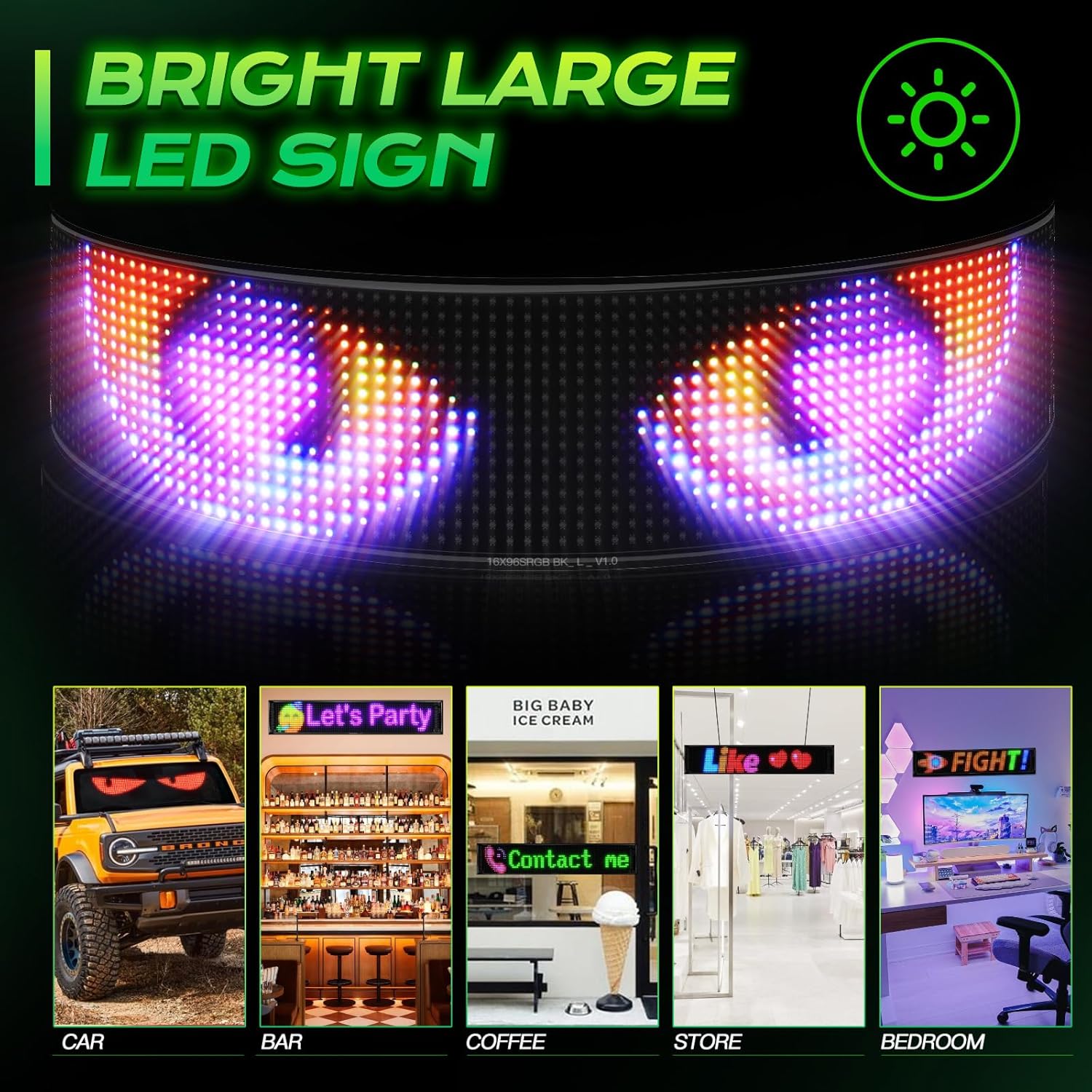 LED Matrix Pixel Panel Car Display Screen Scrolling Advertisement ...