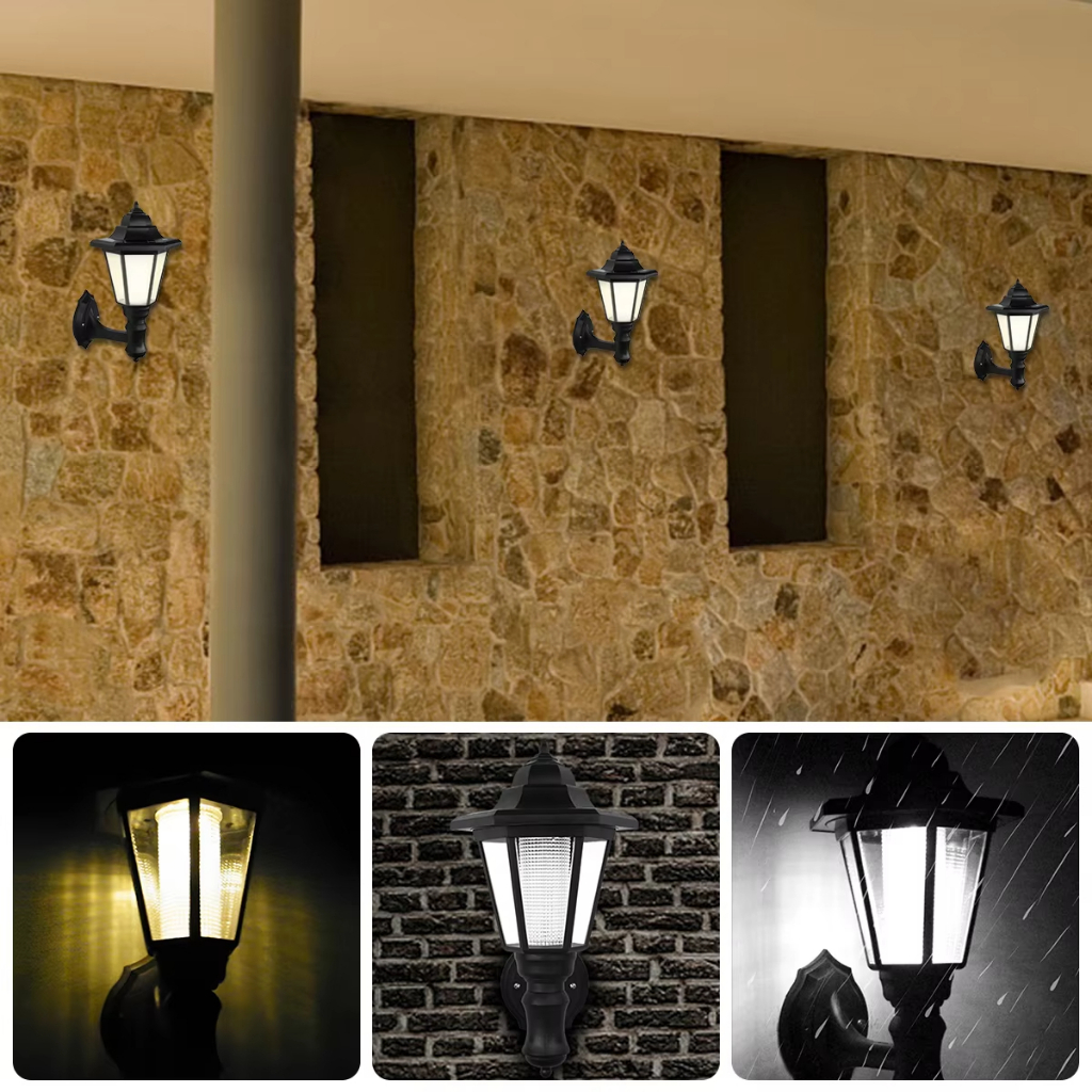 (Local Seller) 2pcs Outdoor LED Solar Wall Light Hexagonal Solar Wall ...