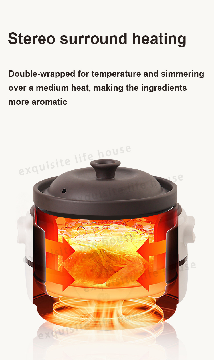 1.8L/3.8L Electric Slow Cooker Automatic Electric Stew Pot Multi ...