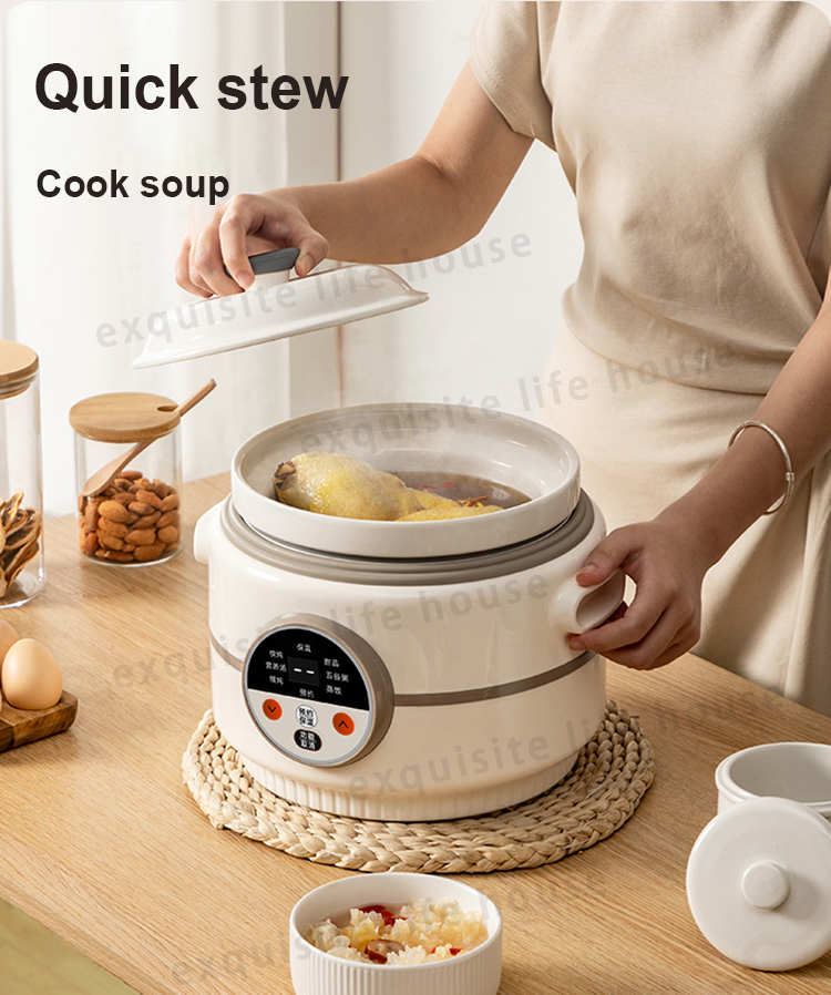 1.8L/3.8L Electric Slow Cooker Automatic Electric Stew Pot Multi ...
