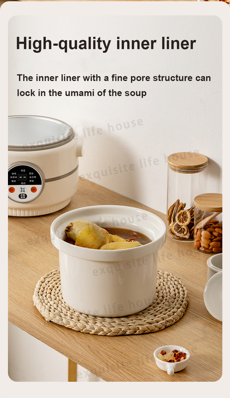 1.8L/3.8L Electric Slow Cooker Automatic Electric Stew Pot Multi ...