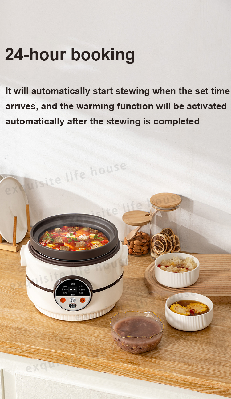1.8L/3.8L Electric Slow Cooker Automatic Electric Stew Pot Multi ...