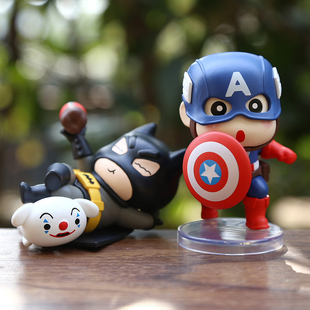 6Pcs/Set 6-9cm Anime Crayon Shin-chan Cosplay The Avengers Captain ...