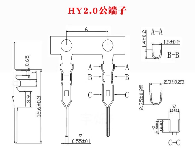 [Ready Stock Supply] 100pcs HY2.0 Male Female Terminal Connector Cold Press Connector Terminal ...