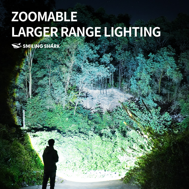 Smiling Shark SD5298 LED Torch Light Super Bright M80 7000LM 4Mode COB SideLight Type-c ...