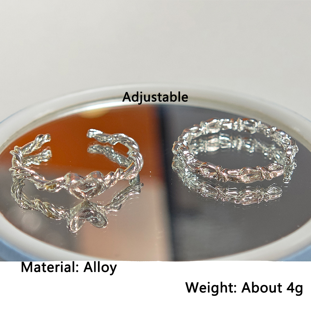 New Minimalist Silver Women's Ring - Sweetheart Twisted Weave Heart ...