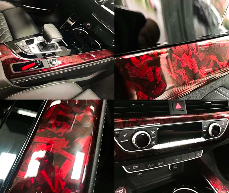 PET Forged Carbon Fiber Color Change Sticker Interior Rearview Mirror ...