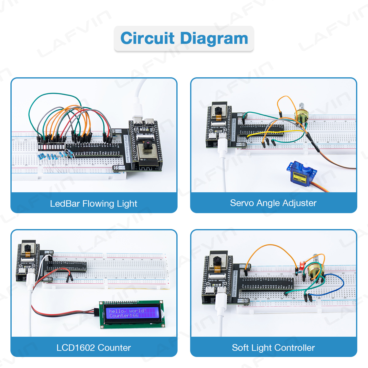 LAFVIN Basic/Ultimate Starter Kit for ESP32-S3-WROOM, Compatible with ...