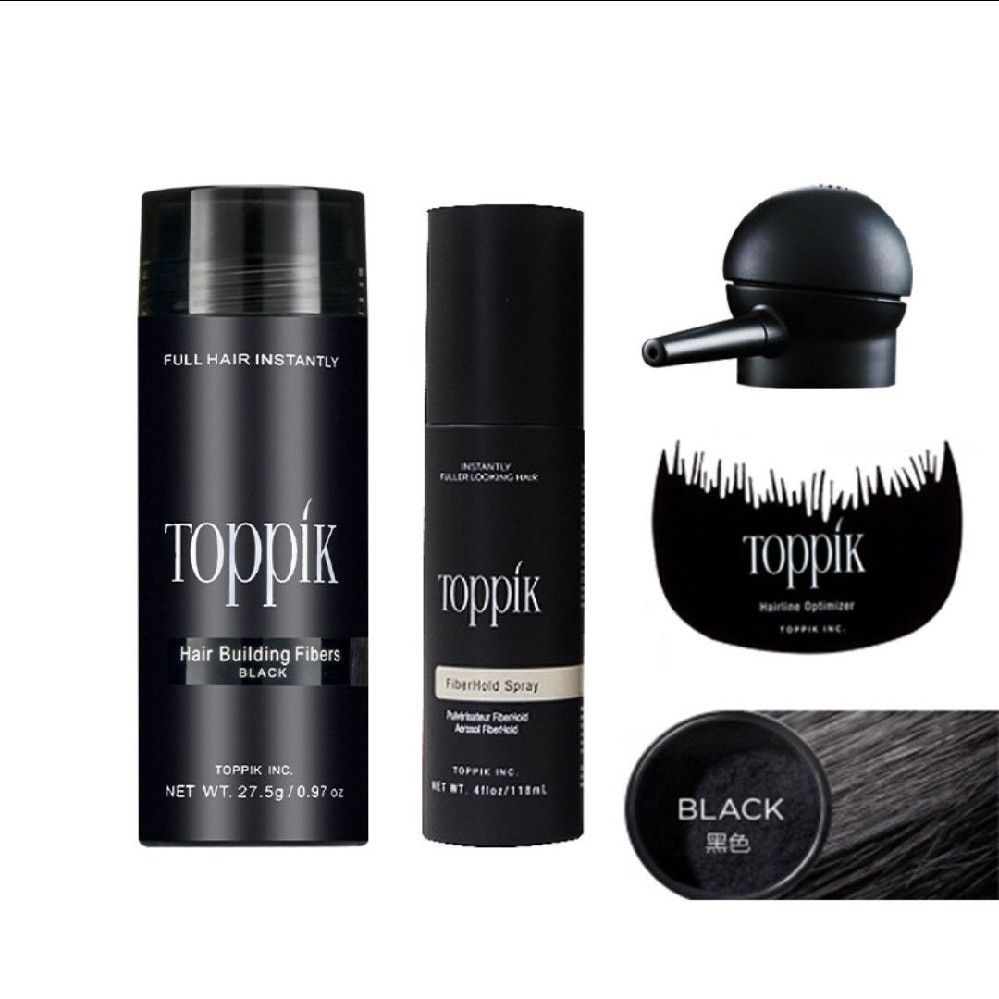 [SPRAY APPLICATOR AVAILABLE] TOPPIK HAIR BUILDING FIBERS 27.5g BLACK ...