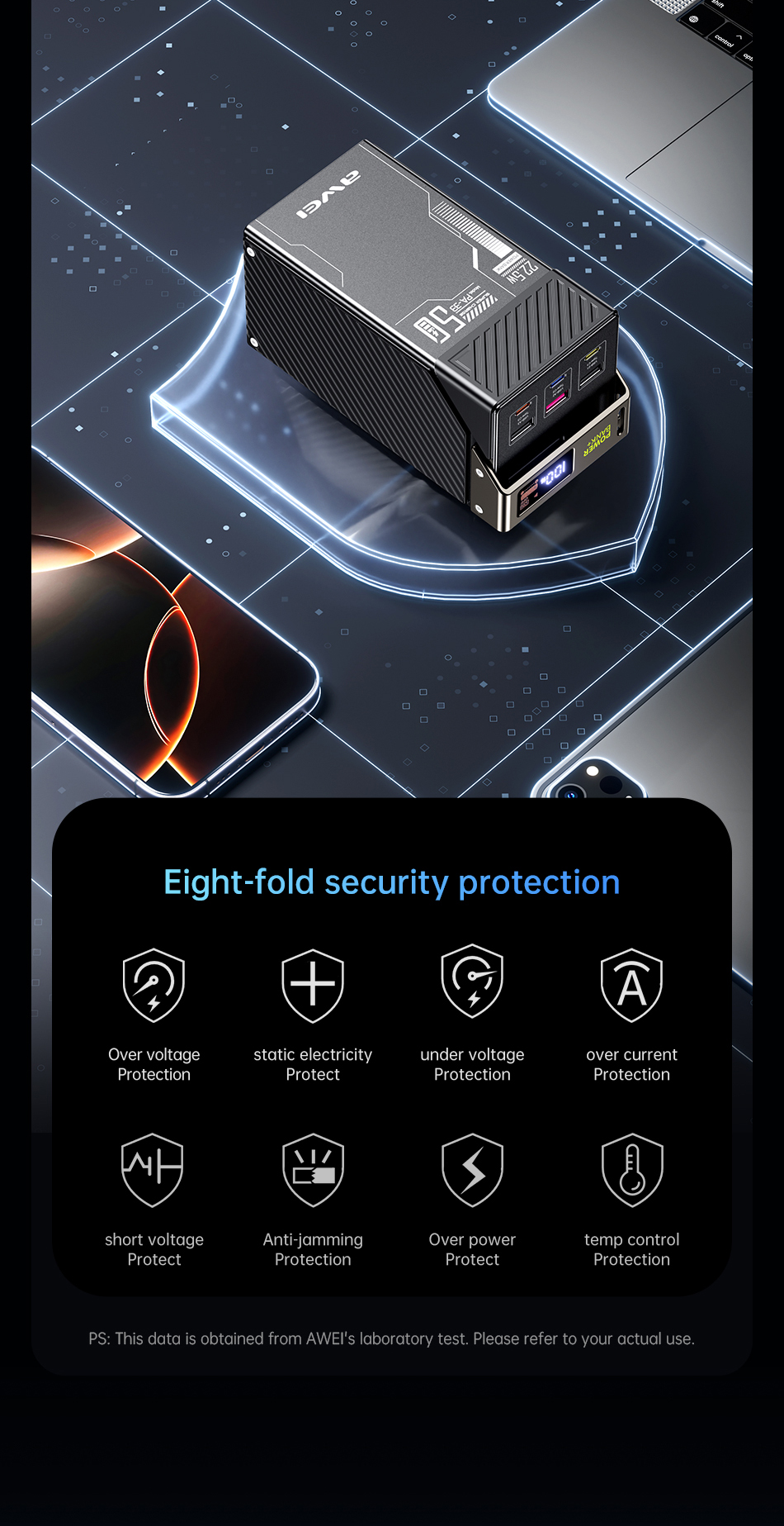 Awei P33 50000mAh PowerBank with Digital Display - Gadgetoo.Com.bd