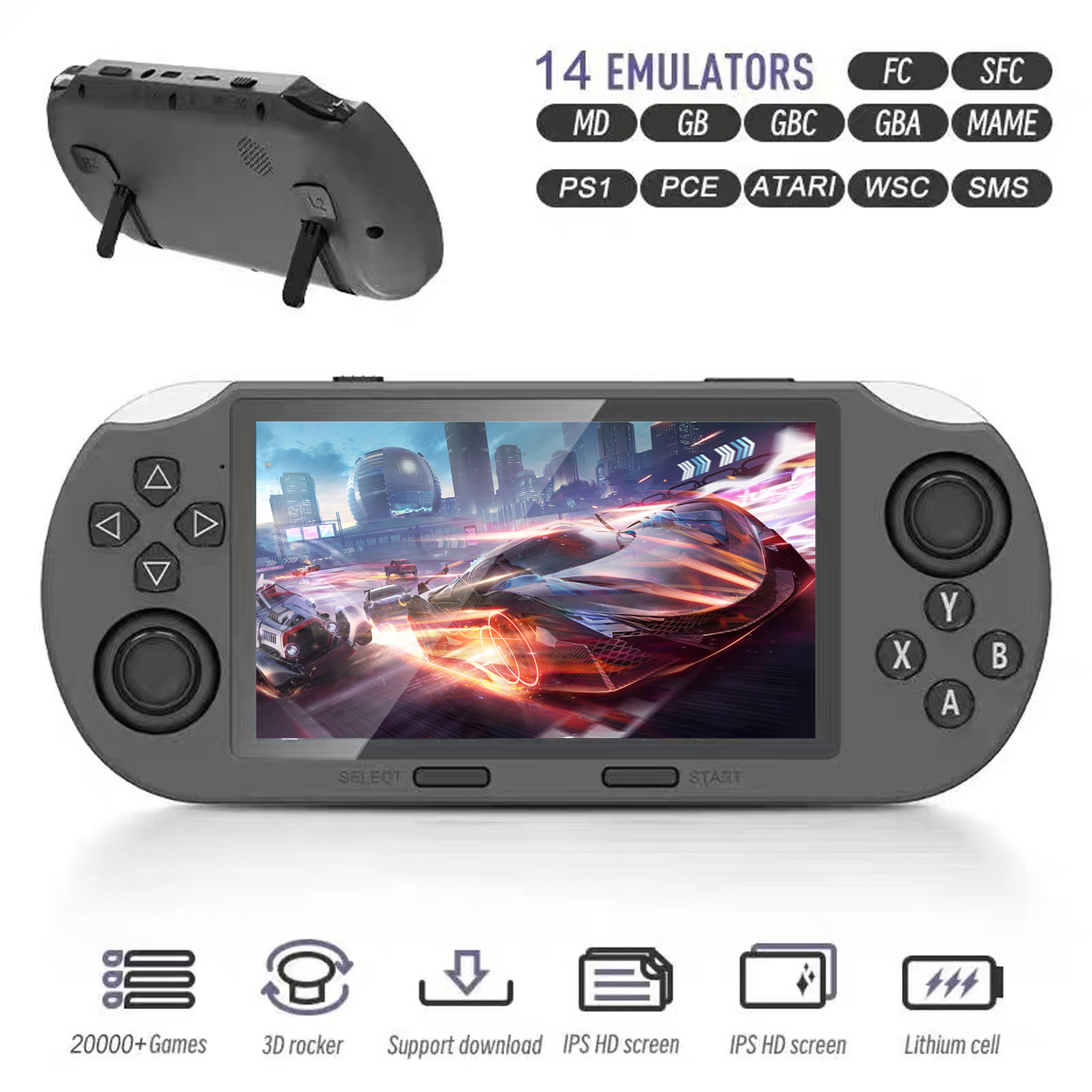 SF3000/SF3000 Pro Portable Handheld Game Console 4.5 Inch IPS Screen ...