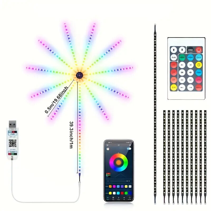 5V Colorful Fireworks Lamp USB Low Voltage LED Decorative Fireworks ...