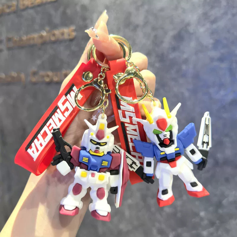 Anime Gundam robot doll keychain robot doll keychain backpack pendant ...