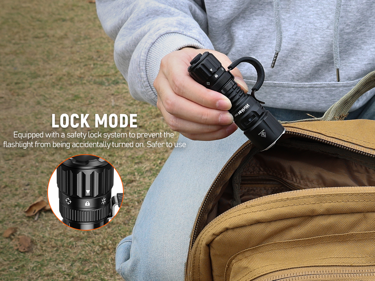 Wurkkos TD07 1300LM SFT25R tactical mode Long range 479m rotating& button tail switch led ...