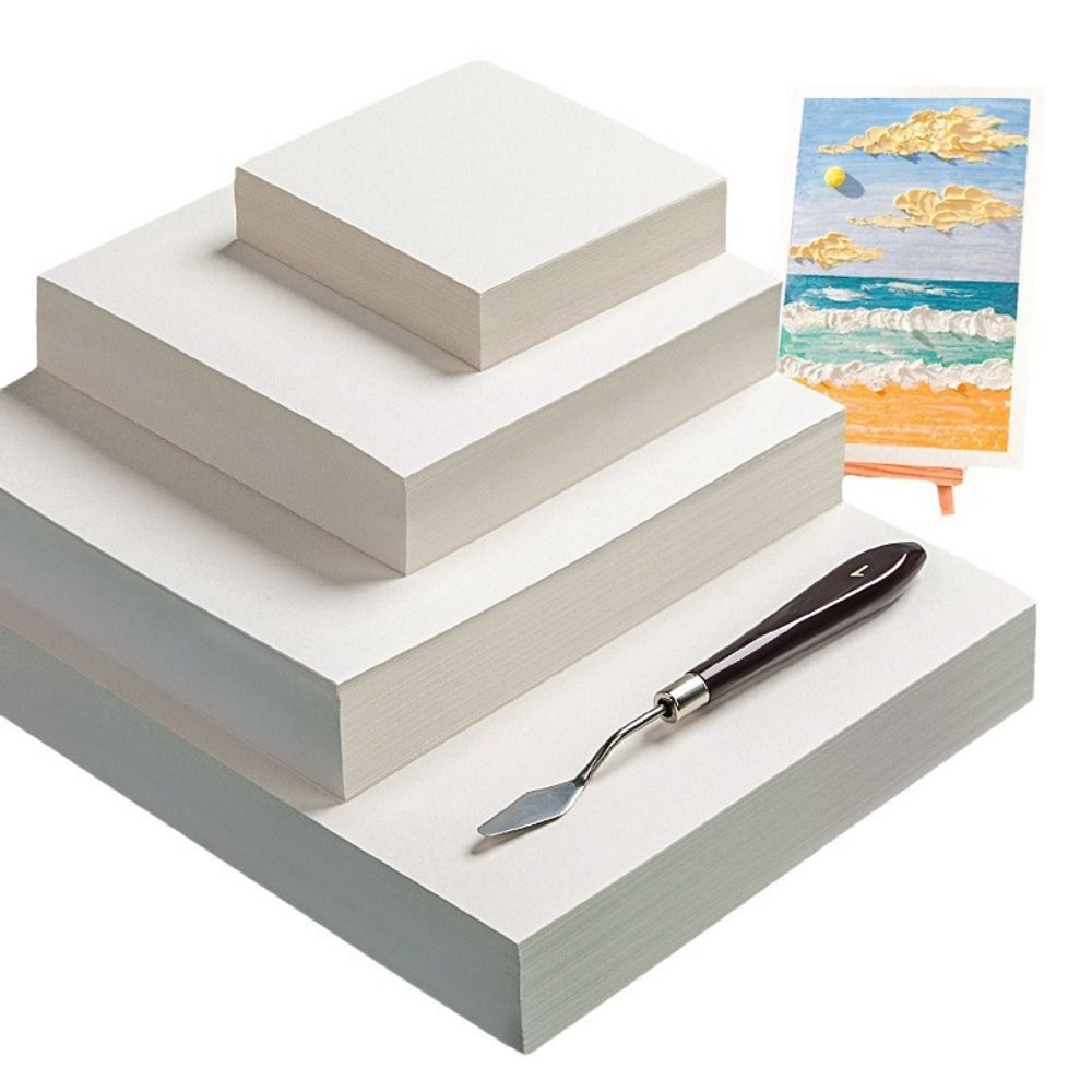 AOPHEKM 50Sheets/Set Oil Pastel Special Paper, 200g Thickened Square Oil Painting Paper, High ...