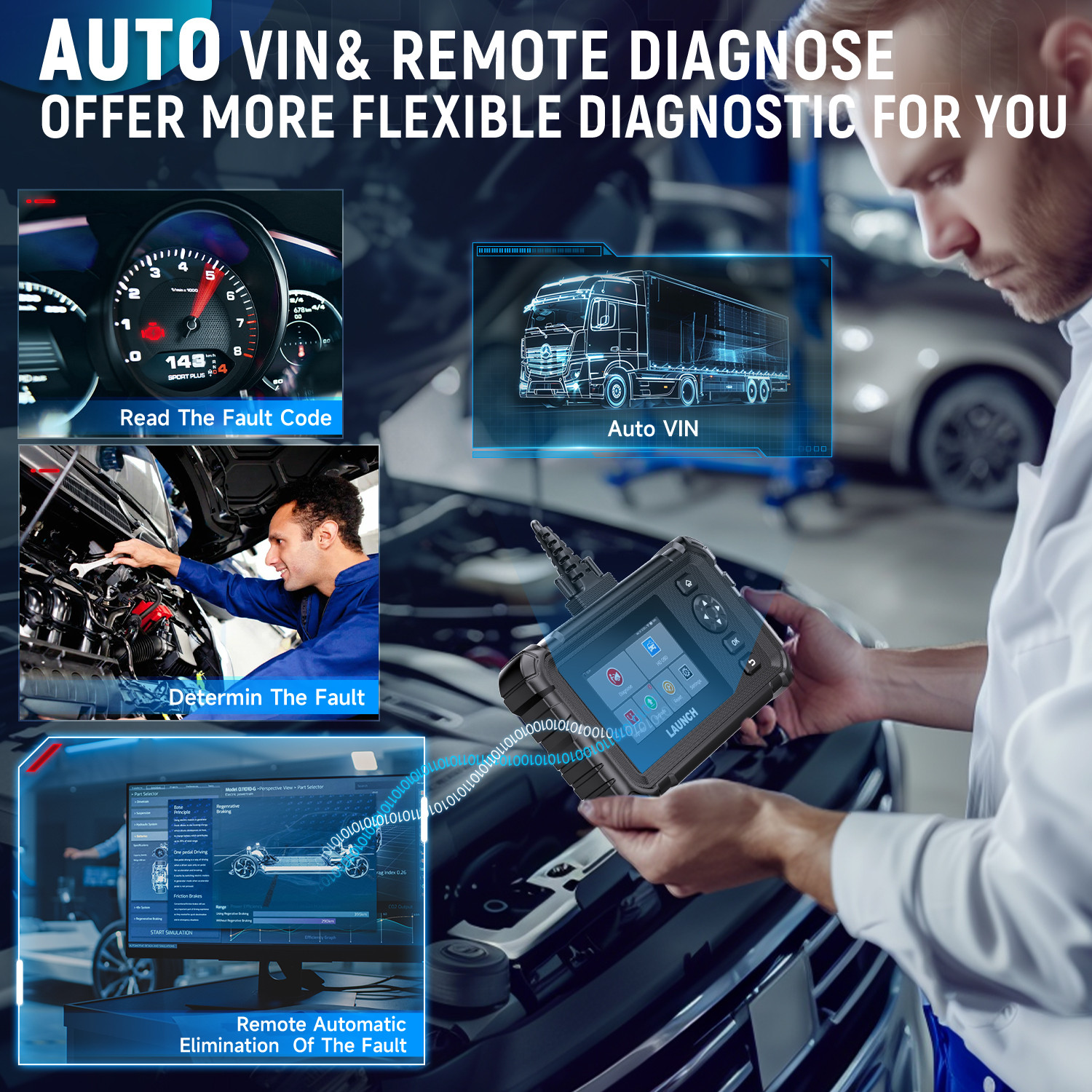 LAUNCH CRP129HD Heavy Duty Truck Diesel Scanner Diagnostic Tool Oil DPF ...