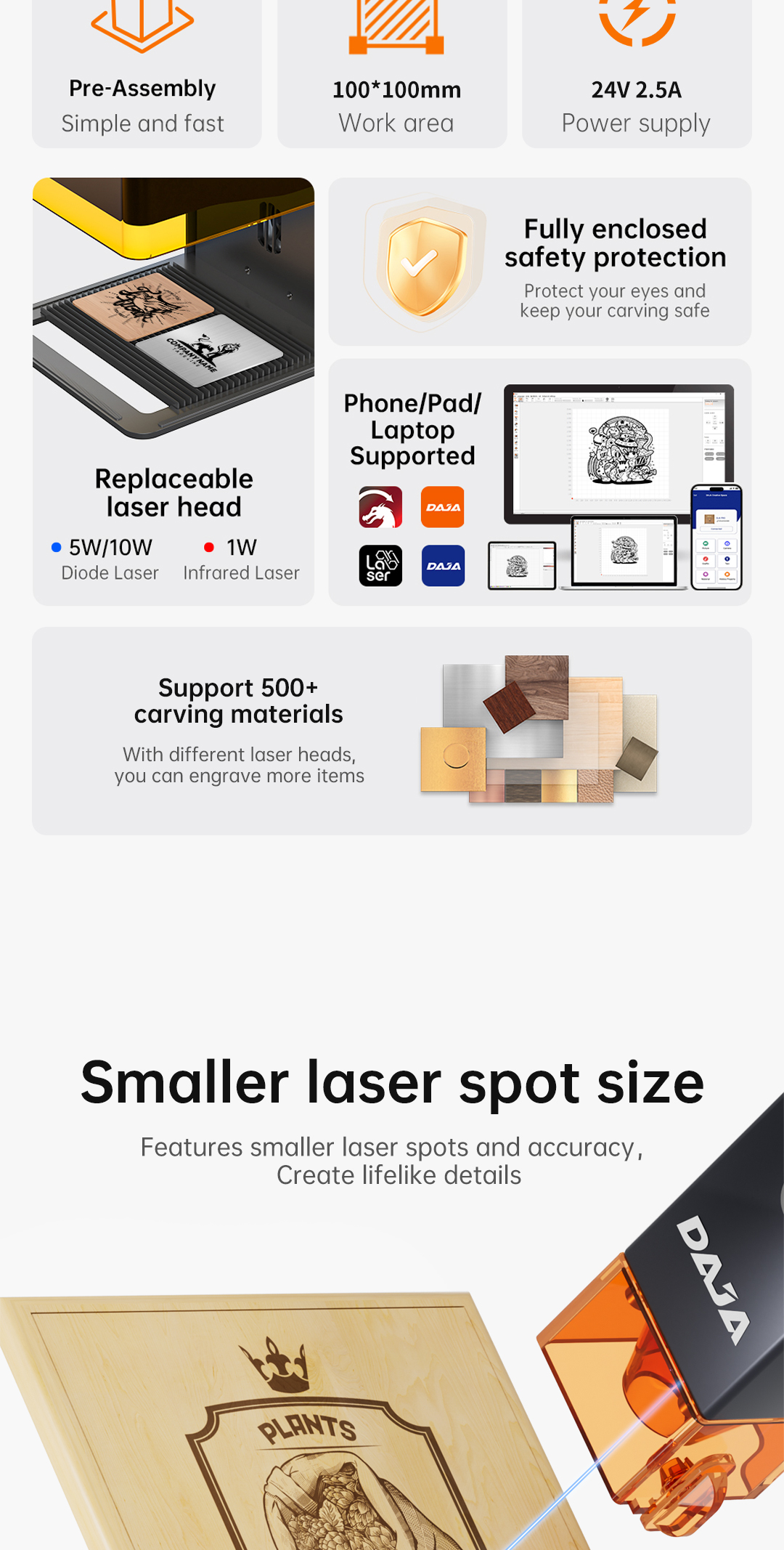 DAJA DJ6 Pro Laser Engraving Printer Engraver Small Business For ...