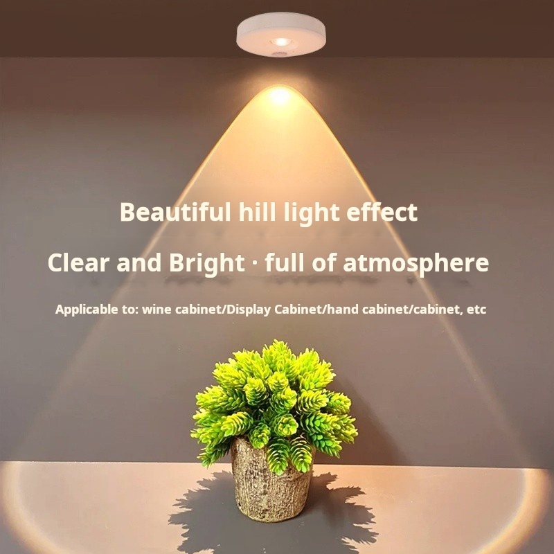 Licer LED Multifunction Motion Sensor Spotlight Tricolor Dimming USB Rechargeable Cabinet Light ...