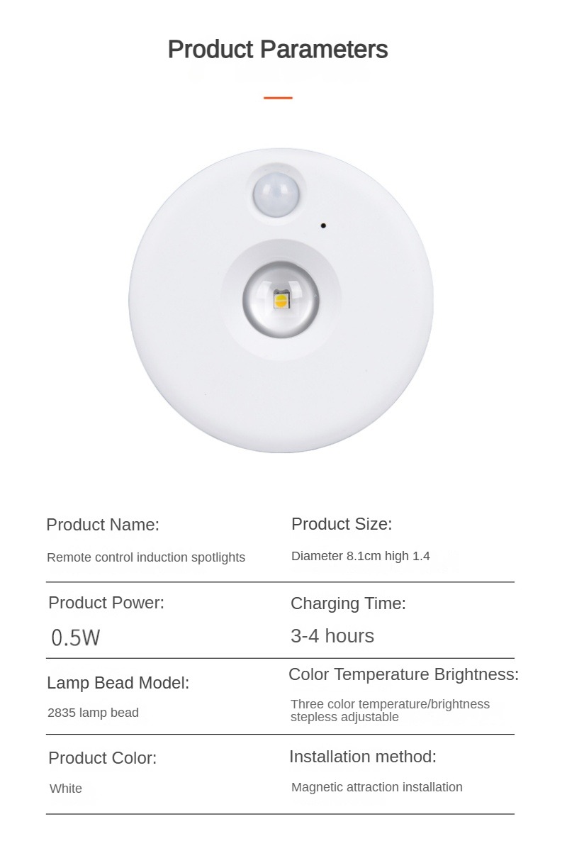 Licer LED Multifunction Motion Sensor Spotlight Tricolor Dimming USB ...