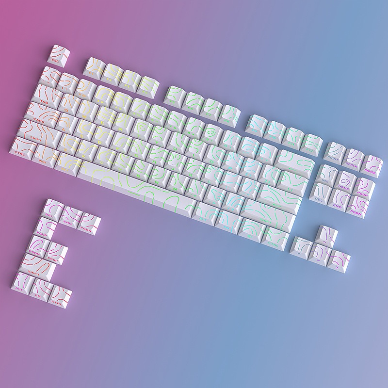 -LW- Luminescent Contour Line 3.0 Side Printing Keycaps PBT CHERRY ...