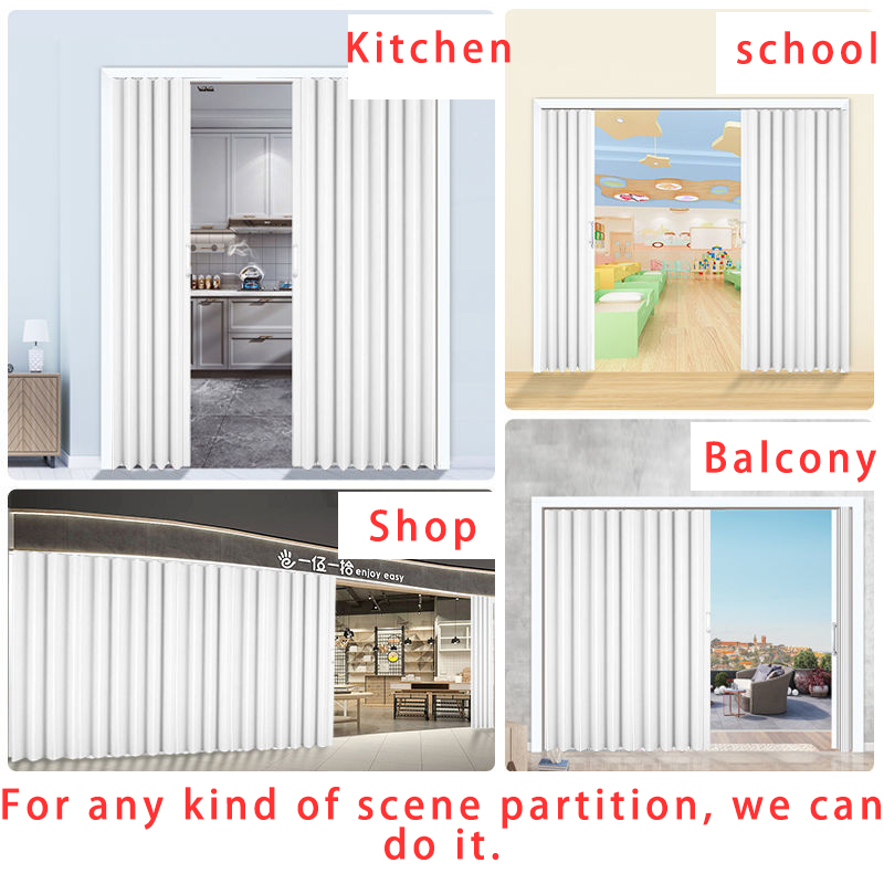 PVC folding plastic door partition for kitchen, bathroom and toilet ...