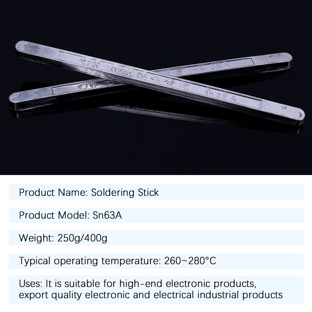 250g/400g High Purity Tin Solder Rod Pure Tin bar No Lead Soldering 63/ ...