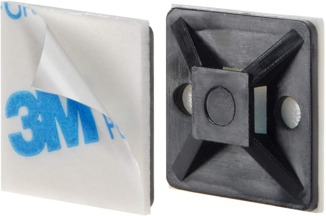 100 Pcs Cable Tie Mount, Sticky Cable Tie Pads Black Cable Tie Base ...