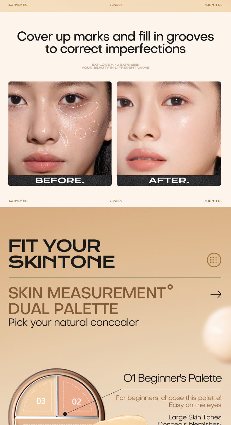 MISTINE Full Coverage Flawless Poreless 3 Color Cream Concealer Natural ...