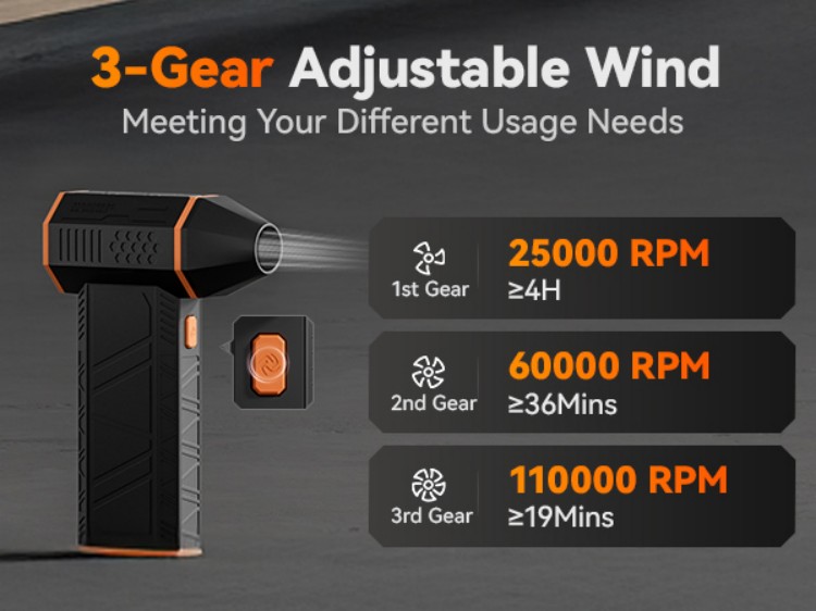 WOLFBOX MF50 Electric air Duster 110000RPM Brushless 3 Speed Turbo Fan Jet Fan | Shopee Malaysia