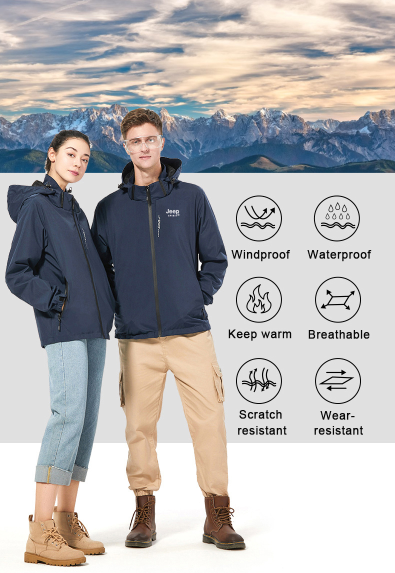 JEEP SPIRIT Large Size Windproof and Waterproof Hiking Jacket For Women ...