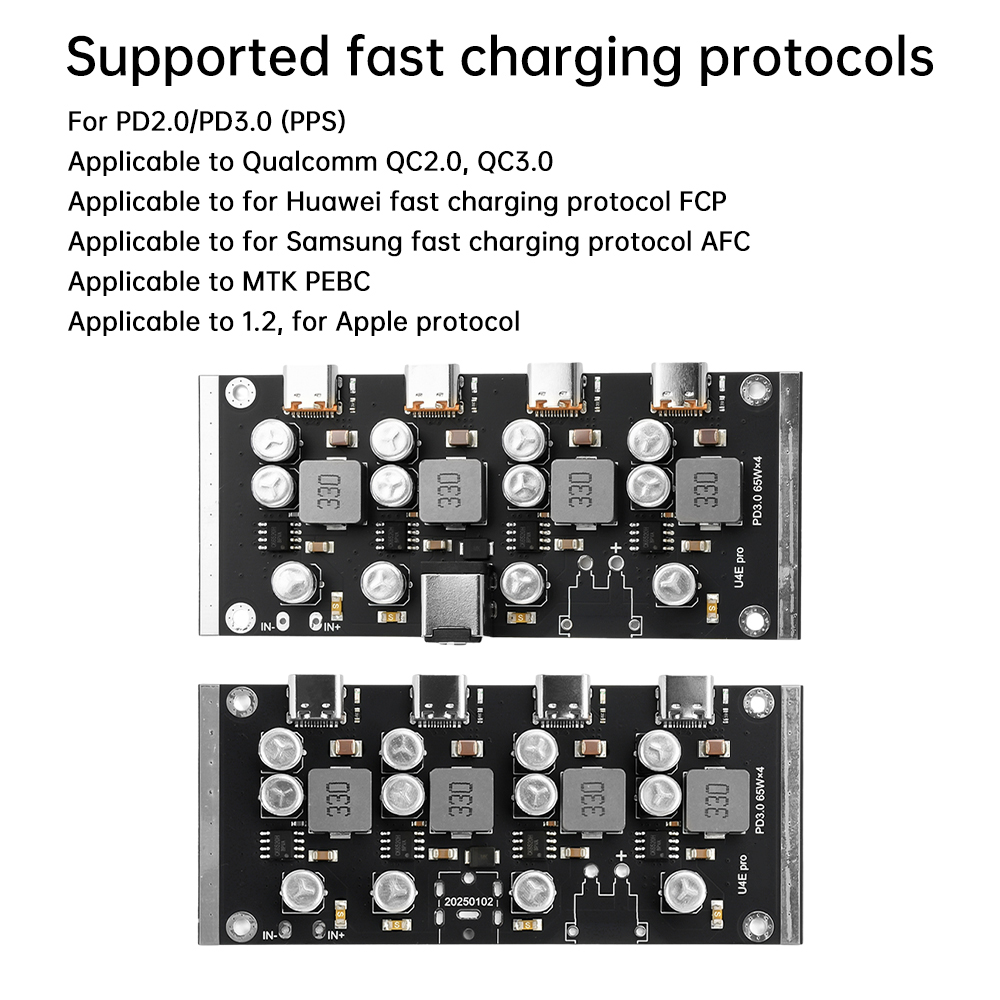 Pcbfun 4-way PD65W Fast Charging Module Type-C Interface Support PD3.0/ ...