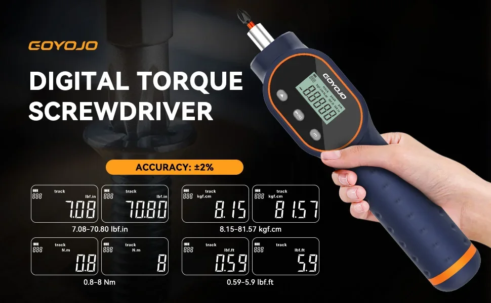 Digital Torque Screwdriver Set 7.08-70.8 in-lb, 1/4” High Precision ...