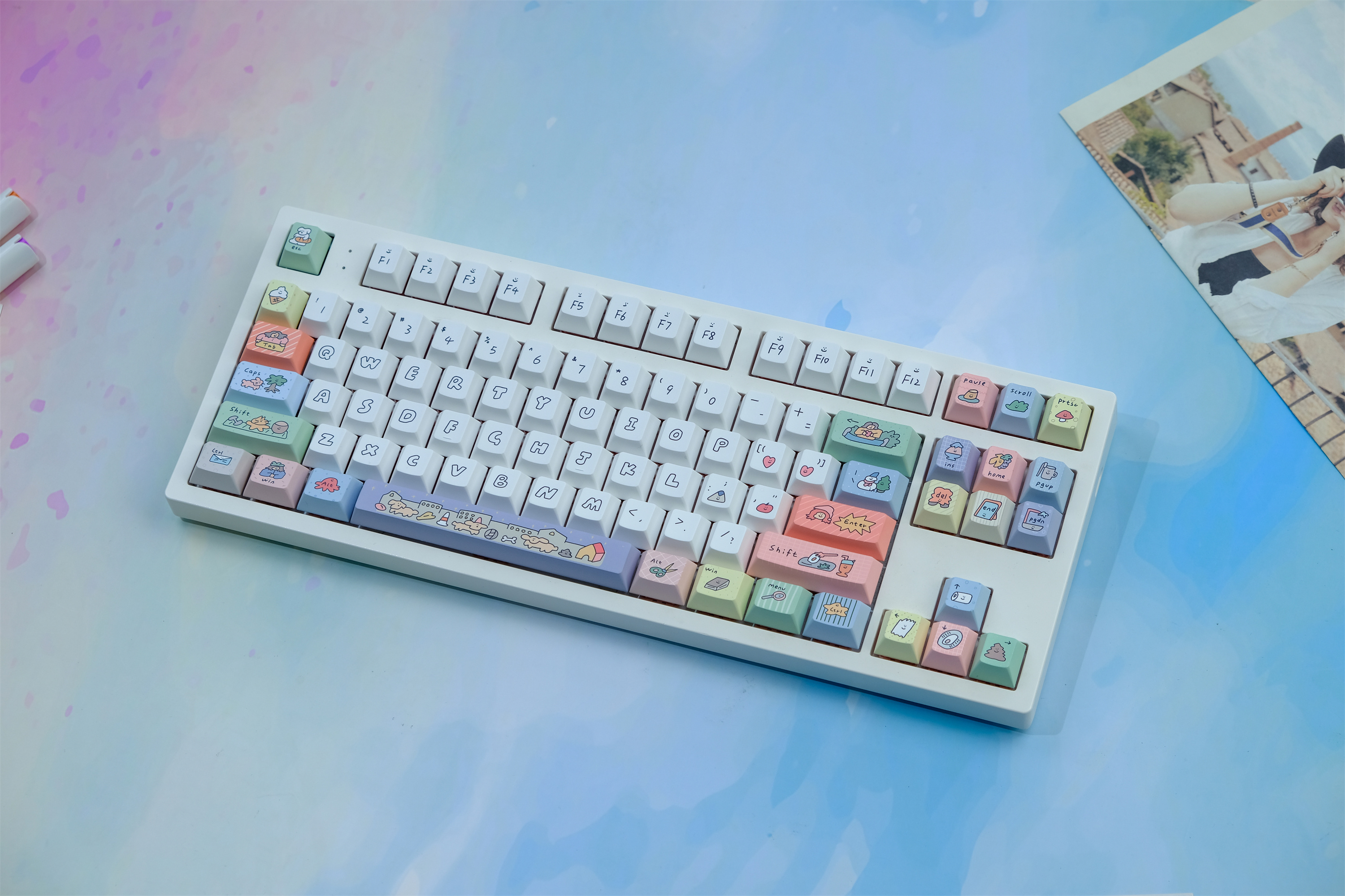 GMK Smiley Keycaps Set 129 Keys PBT Keyboard Cap Cherry Profile game ...