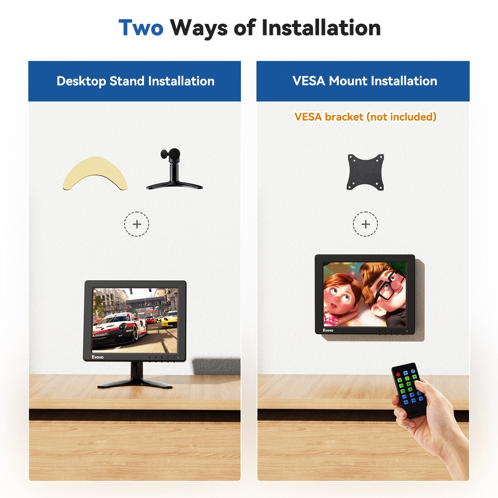 Eyoyo 8 Inch Small Monitor, 1024x768 4:3 IPS HDMI Monitor Support HDMI ...