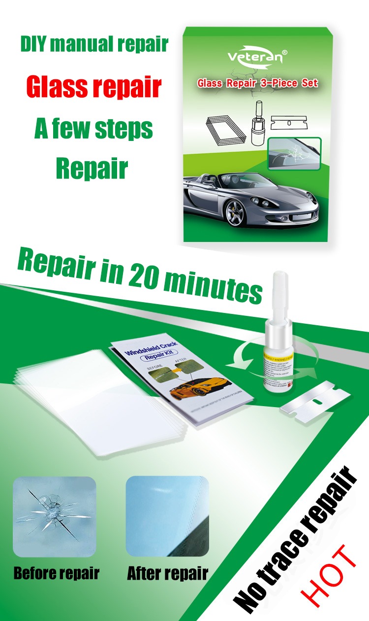 Free repair tools LMM Windscreen repair kit Glass crack repair Gam ...