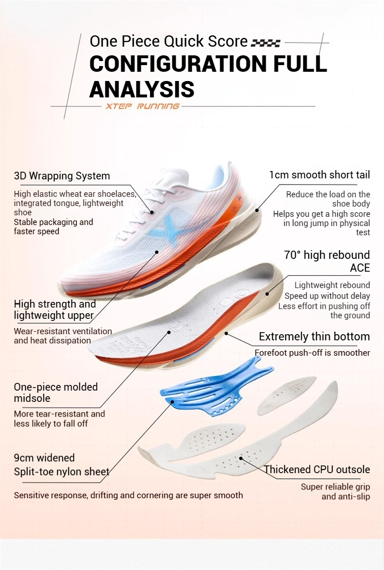 【XTEP】One Piece 3.0 Quick Score | Plastic track, thin-soled running ...