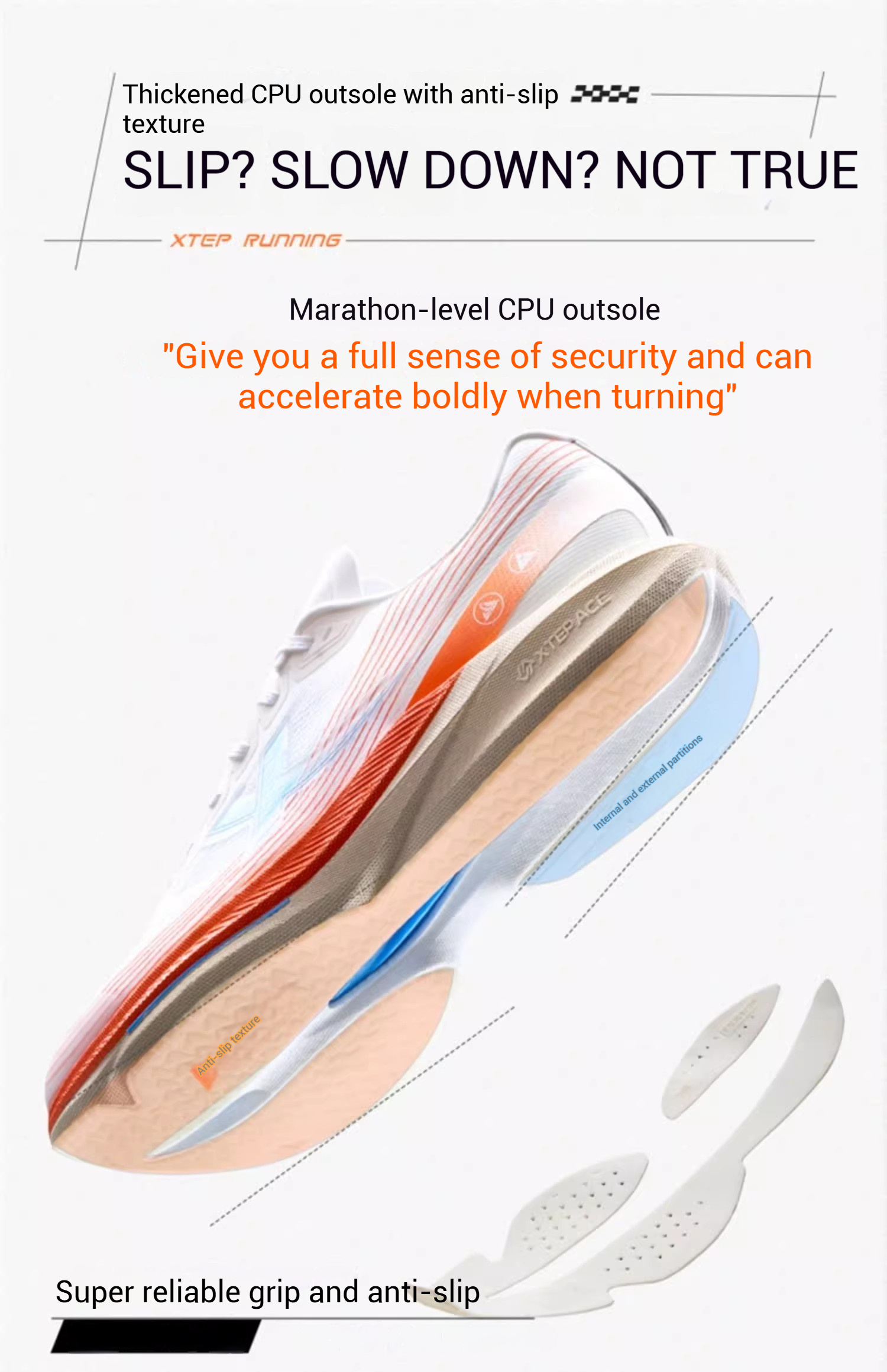 【XTEP】One Piece 3.0 Quick Score | Plastic track, thin-soled running ...