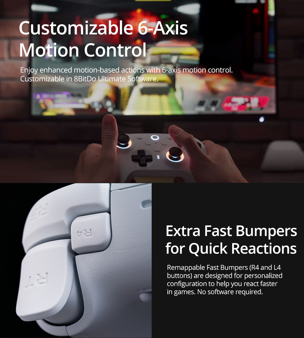 8BitDo New Ultimate 2 Wireless, TMR Joysticks & Hall Effect Triggers ...