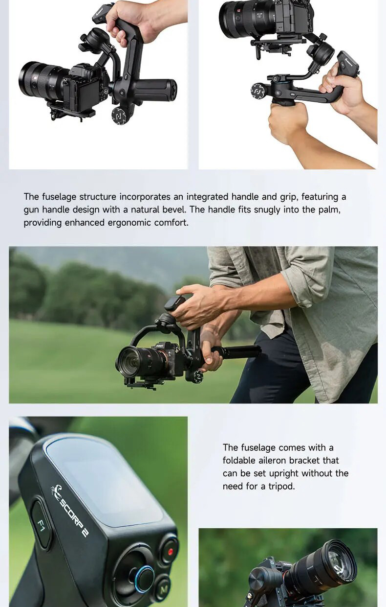 FeiyuTech SCORP 2 Camera Gimbal Stabilizer Built-in AI Tracker Upgrade Joystick Touch Screen for ...