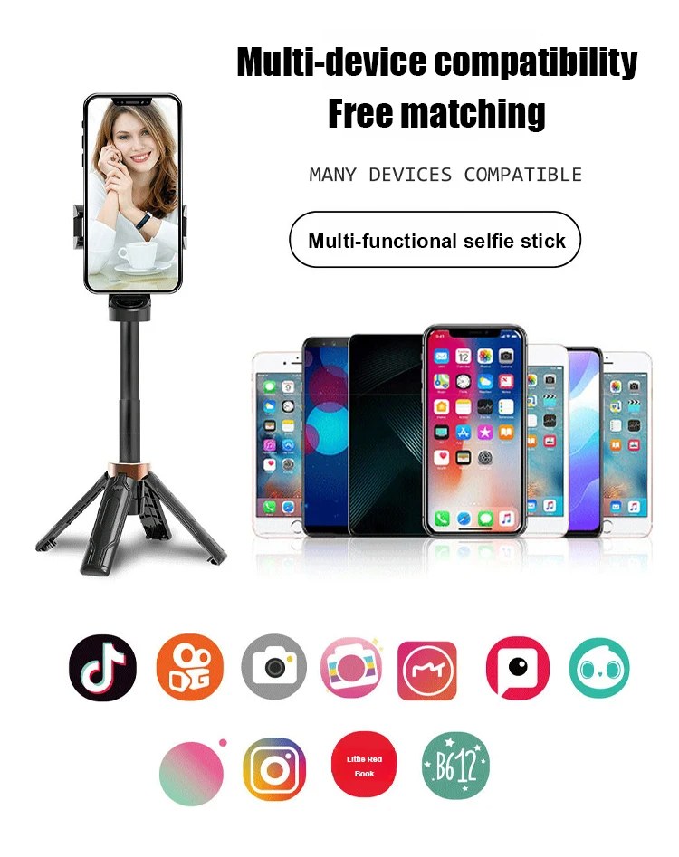 phone tripod Mini Selfie Stick Tripod Portable Grip Phone Tripod with ...