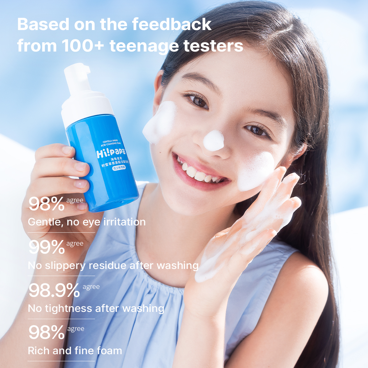Hi!papa Kids Face Wash Cleanser Centella Amino Acid Cleansing Foam Tear ...