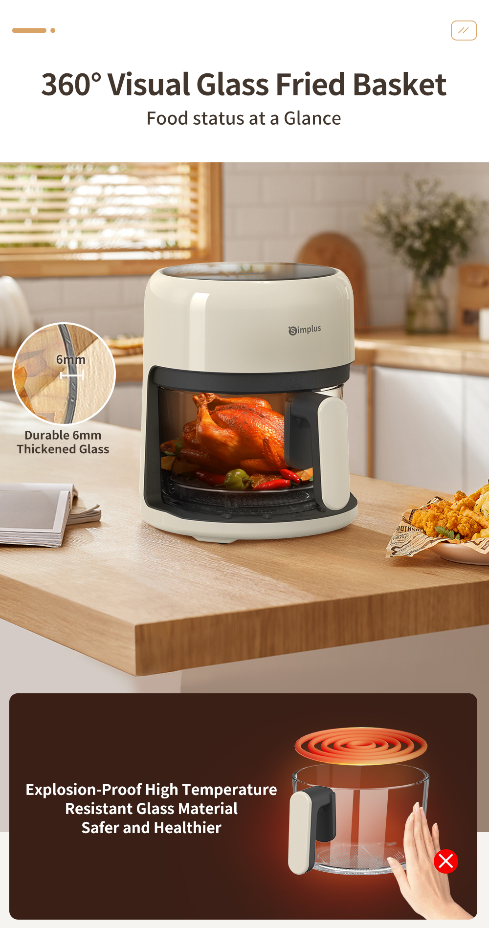 Simplus 13 in 1 Air Fryer | 4.5L Ideal Capacity | 1200W Power l LCD Touchscreen l 10 Preset ...