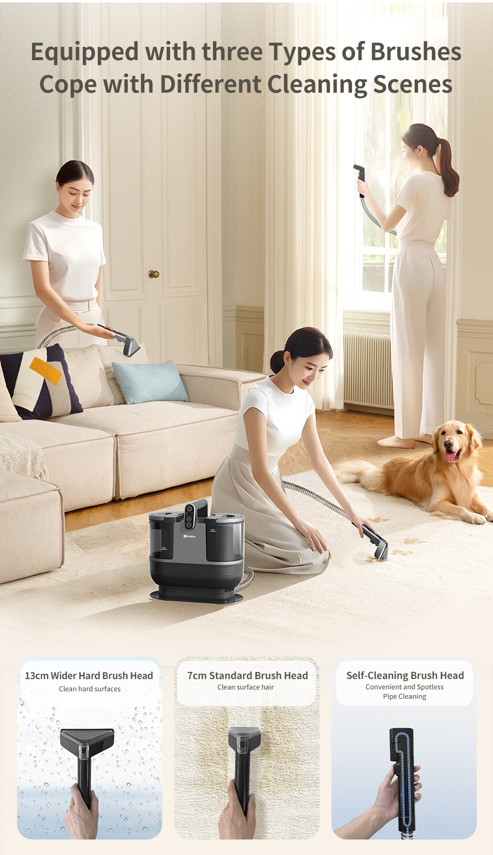 Simplus Spot & Fabric Cleaning Machine 16000PA Fabric Washer Vacuum ...
