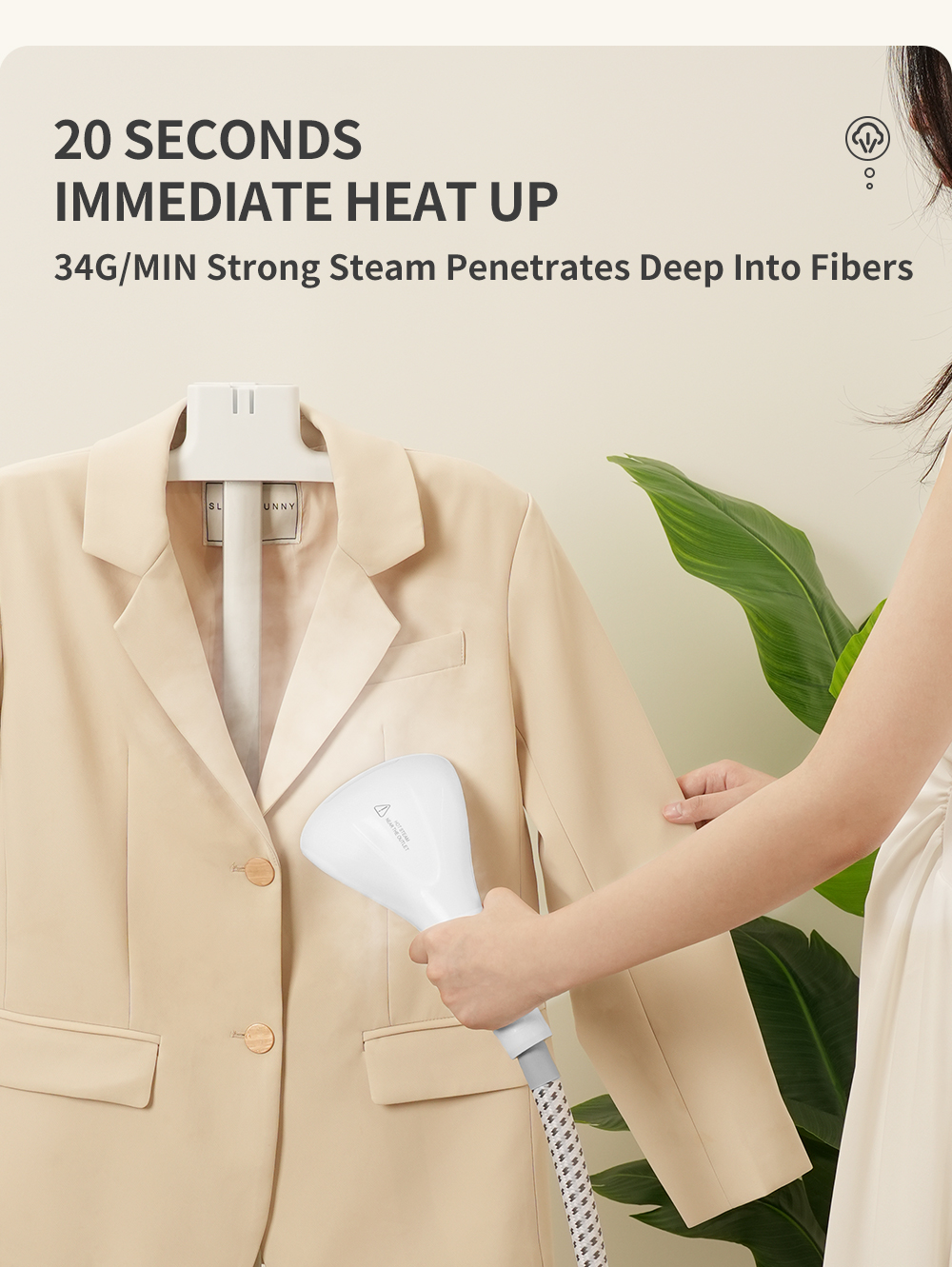 Simplus Pink 2 in 1 Iron Steam Garment Steamer丨2000W丨34g/min Steam ...