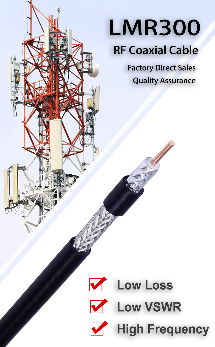 Coaxial Cable LMR300 N Male to SMA TS9 Male 10m 15m 20m 30m Low Loss Extension Coax Cable for 4G ...