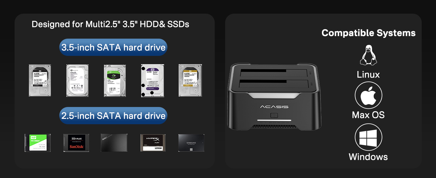 ACASIS hard disk base 2.5/3.5-inch laptop desktop SATA serial port SSD ...