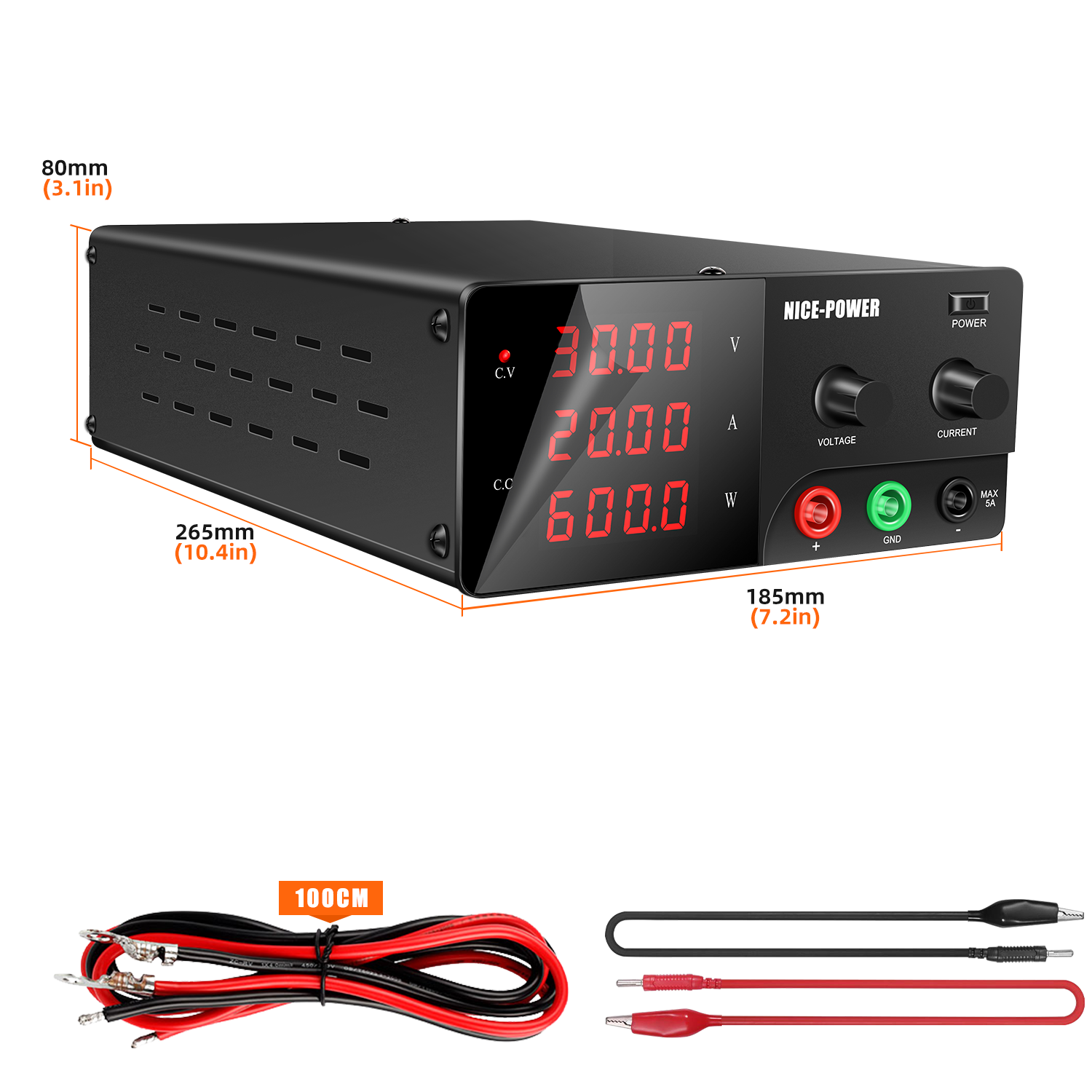 NICE POWER High Power Lab Adjustable DC Power Supply 30V 60V 20A ...