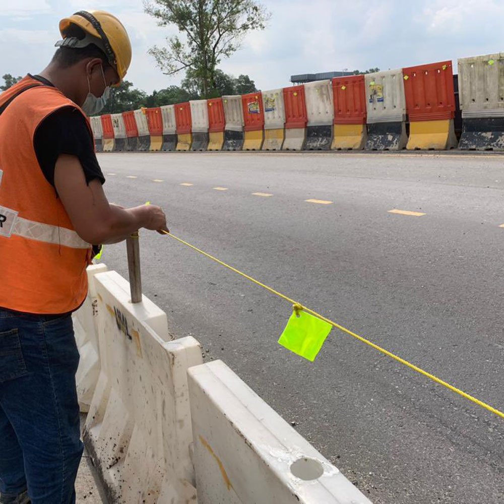 50m Reflective Delineator String Rope Orange/Green Safety High ...