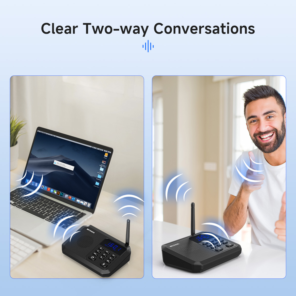 Retekess TH201 UHF Band Wireless Intercom System 2000M Long Range ...